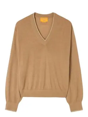 Guest In Residence Guest In Residence The Airy V Cashmere Sweater Camel/cream