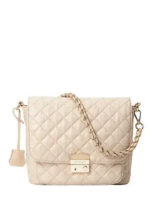 Mz Wallace Crosby Lock Medium Quilted Crossbody - Buff