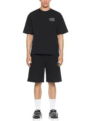 Off-White Cotton Diagonal Graphic Crewneck T-shirt - Black