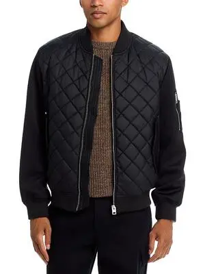 Hugo Bilaro Quilted Zip Bomber Jacket - Black