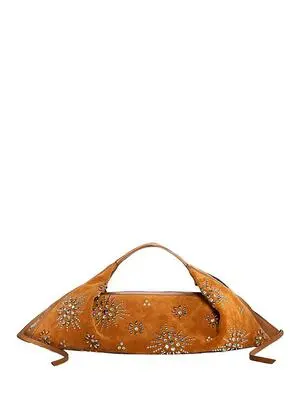 3.1 Phillip Lim Luna Large Studded Faux Suede Hobo Bag - Sable