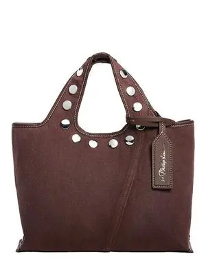 3.1 Phillip Lim Mini Washed Denim Market Tote Bag - Rust Brown