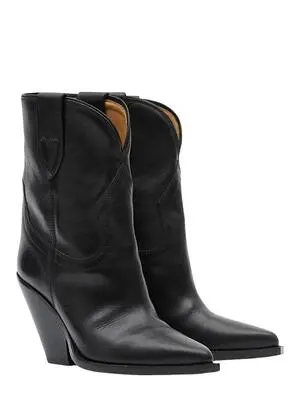 Isabel Marant Étoile Leyane Heeled Western Ankle Boots - Black