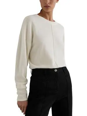 REISS The Colette Reverse Seam Sweater - Ivory