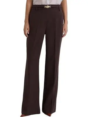 REISS The Leona Belted Flare Pants - Grape