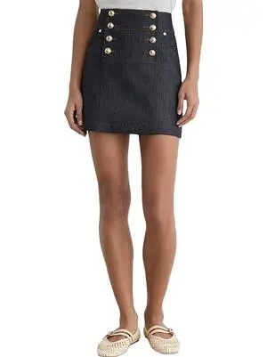 REISS Skylar Denim Mini Skirt - Dark Blue