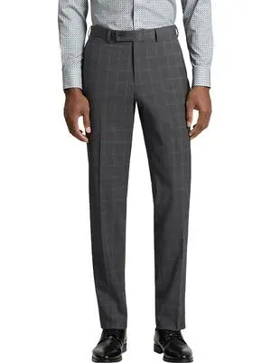 Ted Baker London Modern Fit Windowpane Plaid Suit Pants - Grey