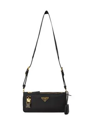 Prada Small Logo Shoulder Bag - Black