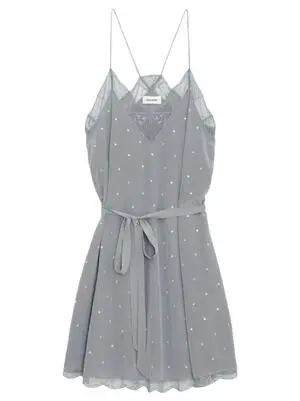 Zadig&Voltaire Ristyz Rhinestone-embellished Mini Dress - Gray