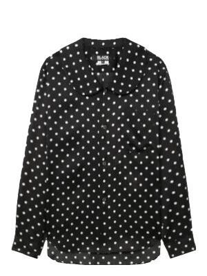 Comme Des Garçons Polka Dot Collared Shirt - Black