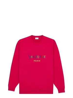 Saint Laurent SAINT LAURENT Embroidered Logo Sweater Rosso