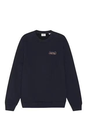 LES DEUX Organic Cotton Crewneck Pullover - Navy