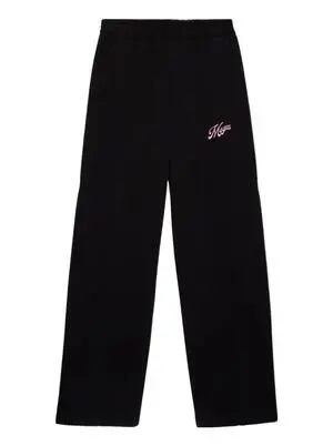 MSGM Logo Embroidered Track Pants - Black