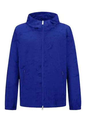 Herno Water Jacquard Hooded Jacket - Blue