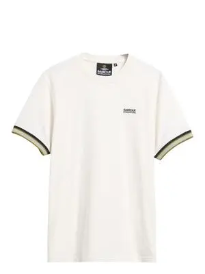 Barbour Tippedcuff Logo Crewneck Tshirt - White