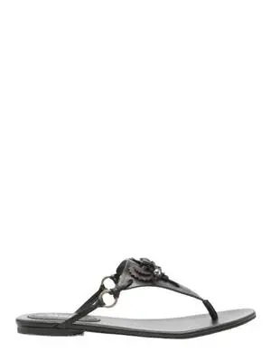 ISABEL MARANT ÉTOILE Isabel Marant Elato Leather Flowers-Detail Flat Sandals