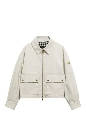 Barbour Cropped Zip-front Utility Jacket - White