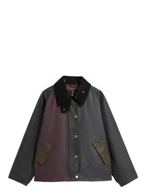 Barbour Colourblock Cord-collar Wax Jacket - Black