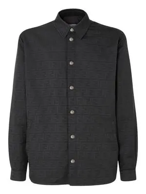 Fendi Fendi Men's 100% Polyester Dress Shirt Black