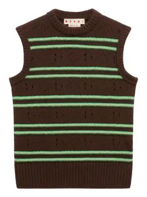 Marni Striped Knit Vest - Brown