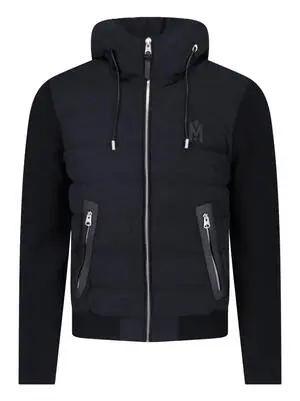 Mackage Hooded Puffer Jacket With Knit Sleeves - Black