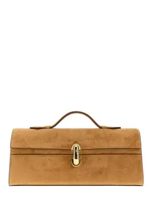 Savette Slim Symmetry Mini Suede Handbag - Camel