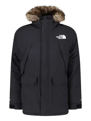 The North Face Insulated Hooded Parka With Faux Fur Trim - Black