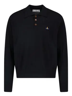 VIVIENNE WESTWOOD Vivienne Westwood Men's Wool Long Sleeve Polo Sweater