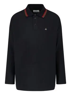 VIVIENNE WESTWOOD Long Sleeve Polo Shirt - Black