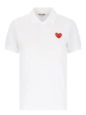 PLAY COMME DES GARCON Comme Des Garcons Play Heart Logo Patch Short-Sleeved Polo Shirt