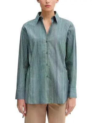 SISLEY Sisley Vertical-Stripe Tie-Fastening Shirt