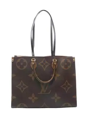LOUIS VUITTON Monogram Reverse Giant Onthego Gm Satchel - Brown