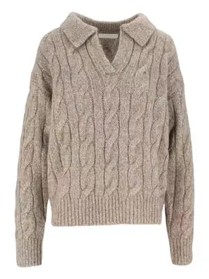 ELEH Cable-knit Sequin-embellished Sweater - Grey