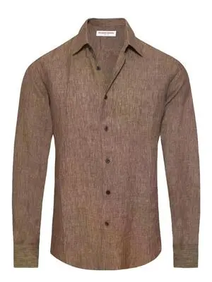 Orlebar Brown Giles Textured-linen Shirt - Brown