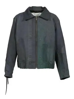 UNDER THE SIGN Dustborn Light Patchwork Bomber Jacket - Grey