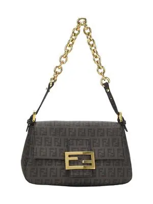 Fendi Zucchino Coated Mama Shoulder Bag - Brown