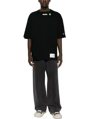 Mihara Yasuhiro Distressed-effect Layered-neck T-shirt - Black