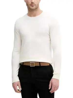 Sisley Crew-neck Long-sleeve Sweater - White