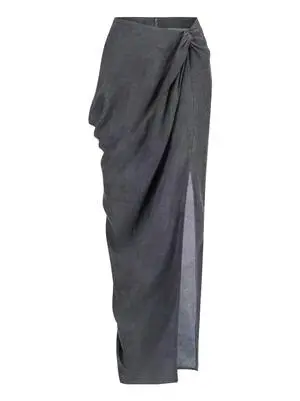 OUDE WAAG Asymmetric Knotted Maxi Skirt - Grey