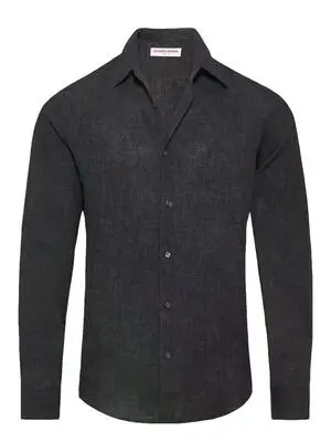 Orlebar Brown Giles Stitched Textured-linen Shirt - Grey