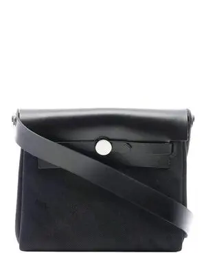 Hermès Hermès Military Toile And Vache Hunter Herbag Zip Crossbody Bag Black