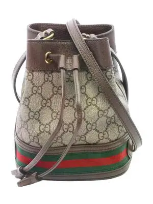 Gucci Gucci Mini GG Supreme Web Ophidia Bucket Bag Neutrals