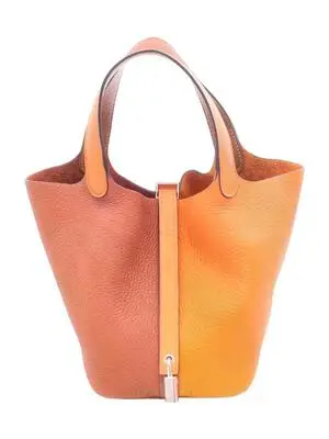 Hermès Hermès Bicolor Clemence Picotin Lock 18 Handbag Orange