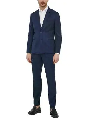 Sisley Check-pattern Pleated Trousers - Blue