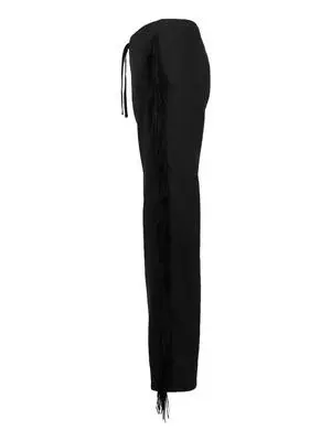 AUSTIN POST Fringed Track Pants - Black