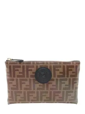 Fendi Ff Logo Pouch - Brown