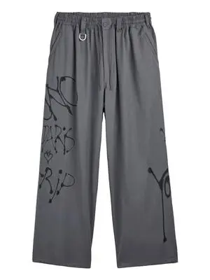 Adidas X Y-3 Chito Graphic Wide Wool Pants Asia Sizing - Grey Five