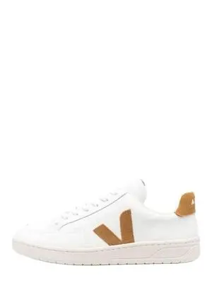 VEJA V- Leather Sneakers - Extra White/camel