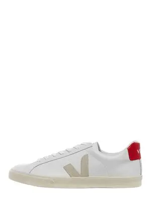VEJA Esplar Logo Leather Sneakers - White/red