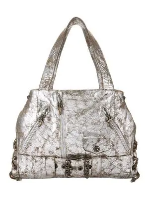 Chrome Hearts Leather Jj Dean Bag - Silver